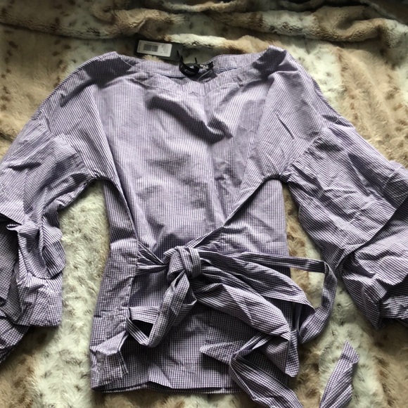 Max Jeans | Tops | Nwt Max Jeans Purple Gingham Top | Poshmark